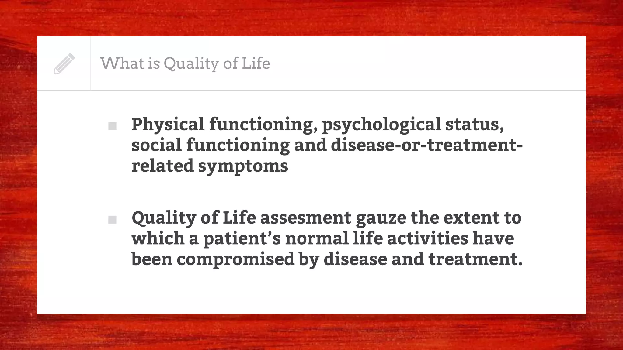Quality of life | PPTX