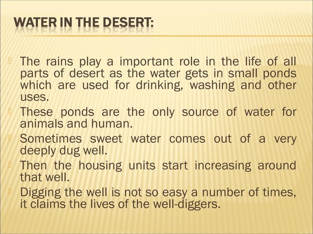Life style of people living in Desert | PPT