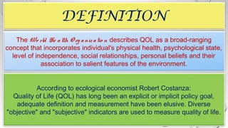 Quality of life in india | PPT