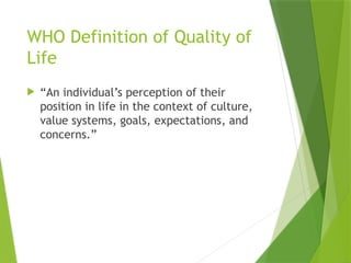 Quality of Life in detail for MBBS students | PPTX