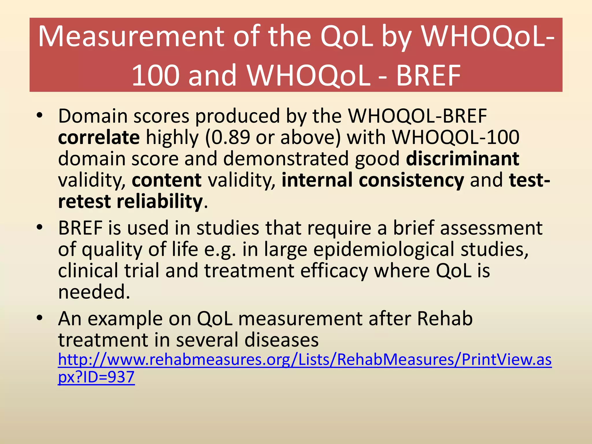 Quality of life (QoL) and Wellbeing (WB) - differences and similarities | PDF