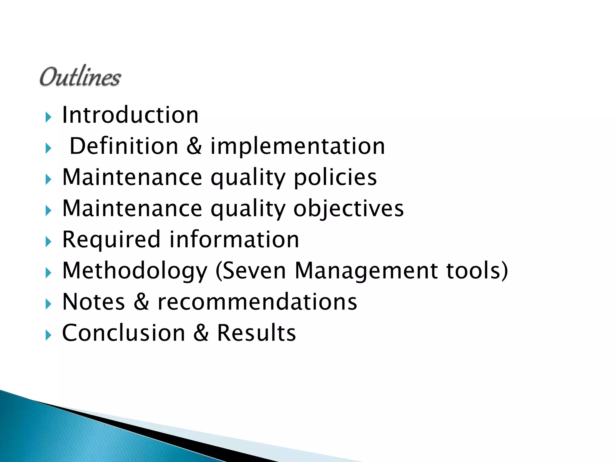 Quality of maintenance | PPTX