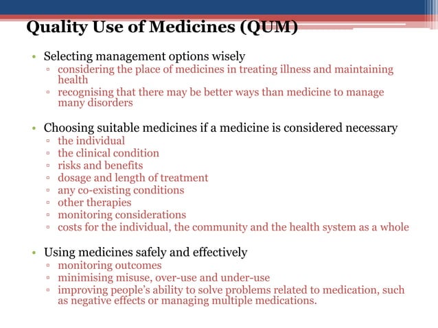 Quality and formulation of medicines | PPT