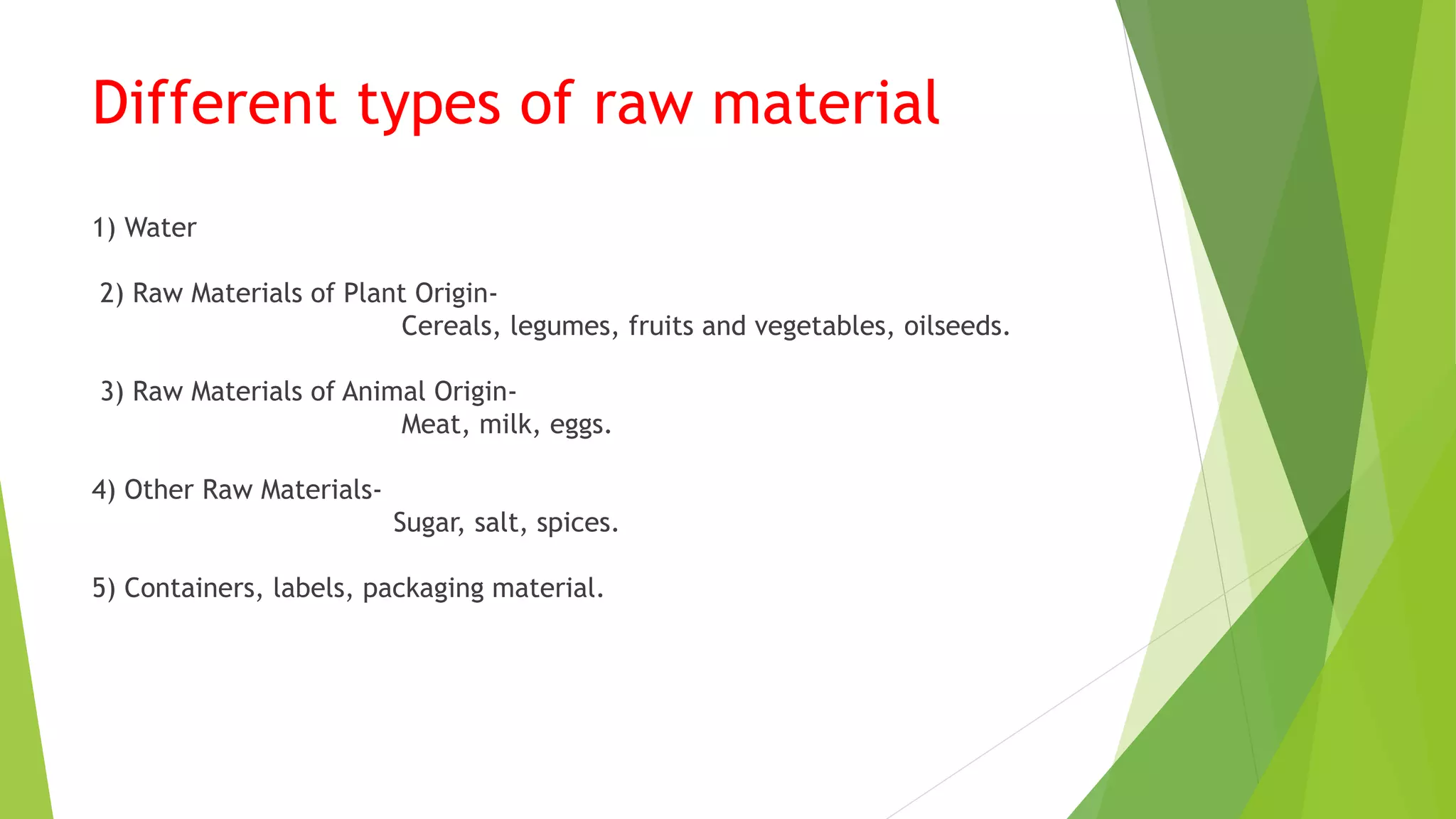 Quality of raw material for processing of fruits and vegetable | PPTX