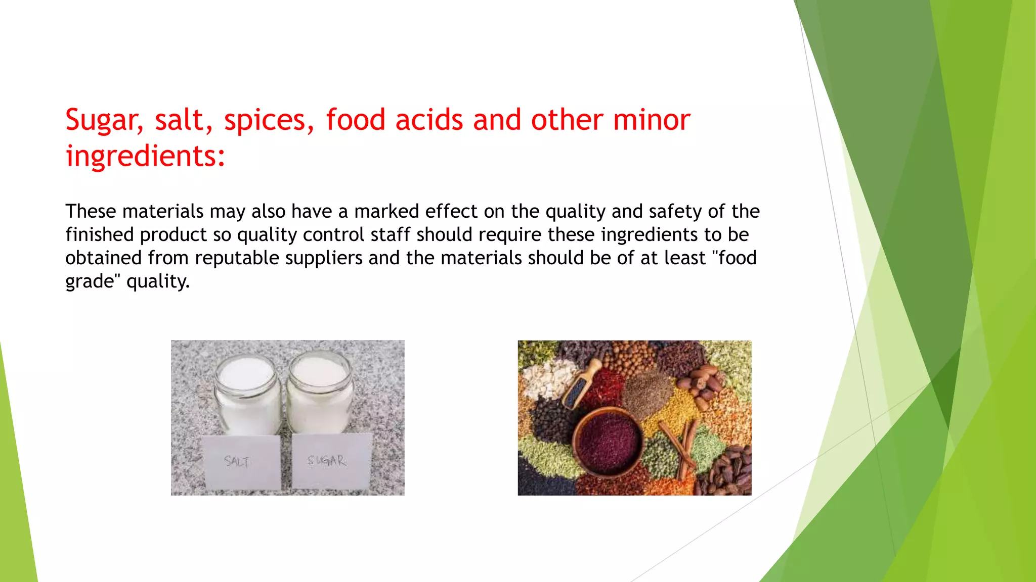 Quality of raw material for processing of fruits and vegetable | PPTX