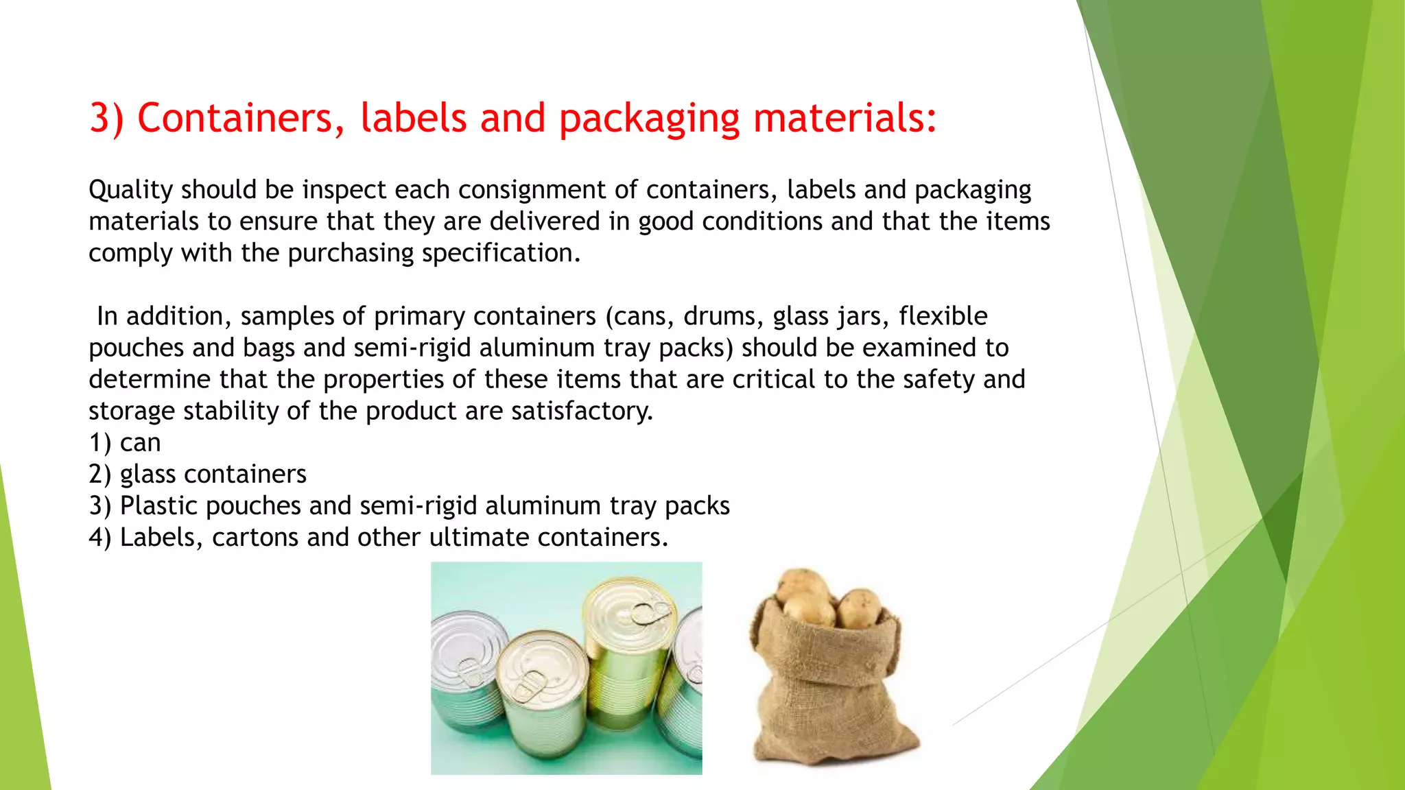 Quality of raw material for processing of fruits and vegetable | PPTX