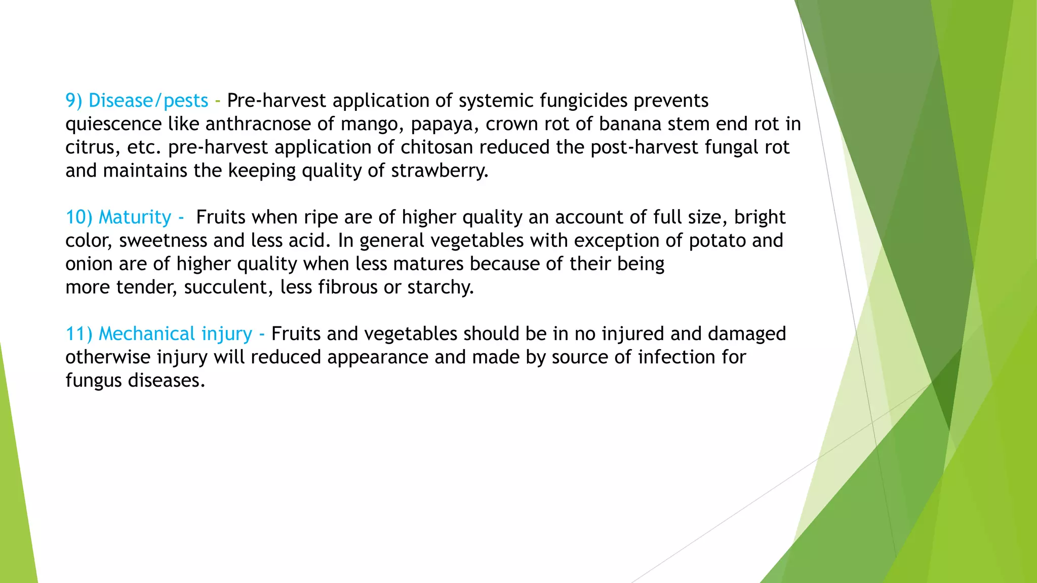 Quality of raw material for processing of fruits and vegetable | PPTX