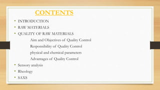 Quality of raw materials used in cosmetic manufacture ppt | PPTX