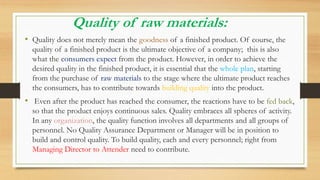 Quality of raw materials used in cosmetic manufacture ppt | PPTX
