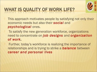 Quality of work life | PPT