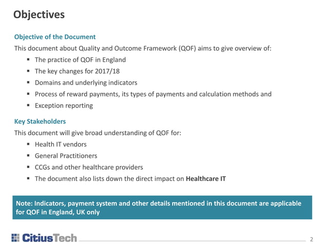 Quality & Outcomes Framework (QOF) | PPTX | Healthcare Industry ...