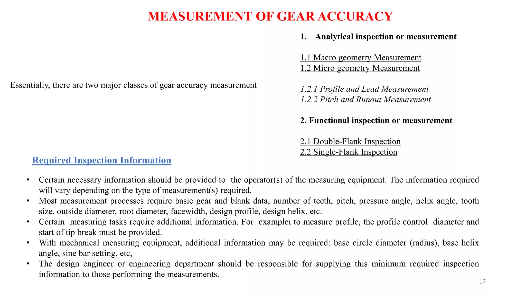 Gear Quality Parameters | PPTX