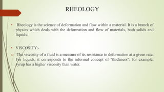 Quality parameters and analysis of rheology modifier | PPTX