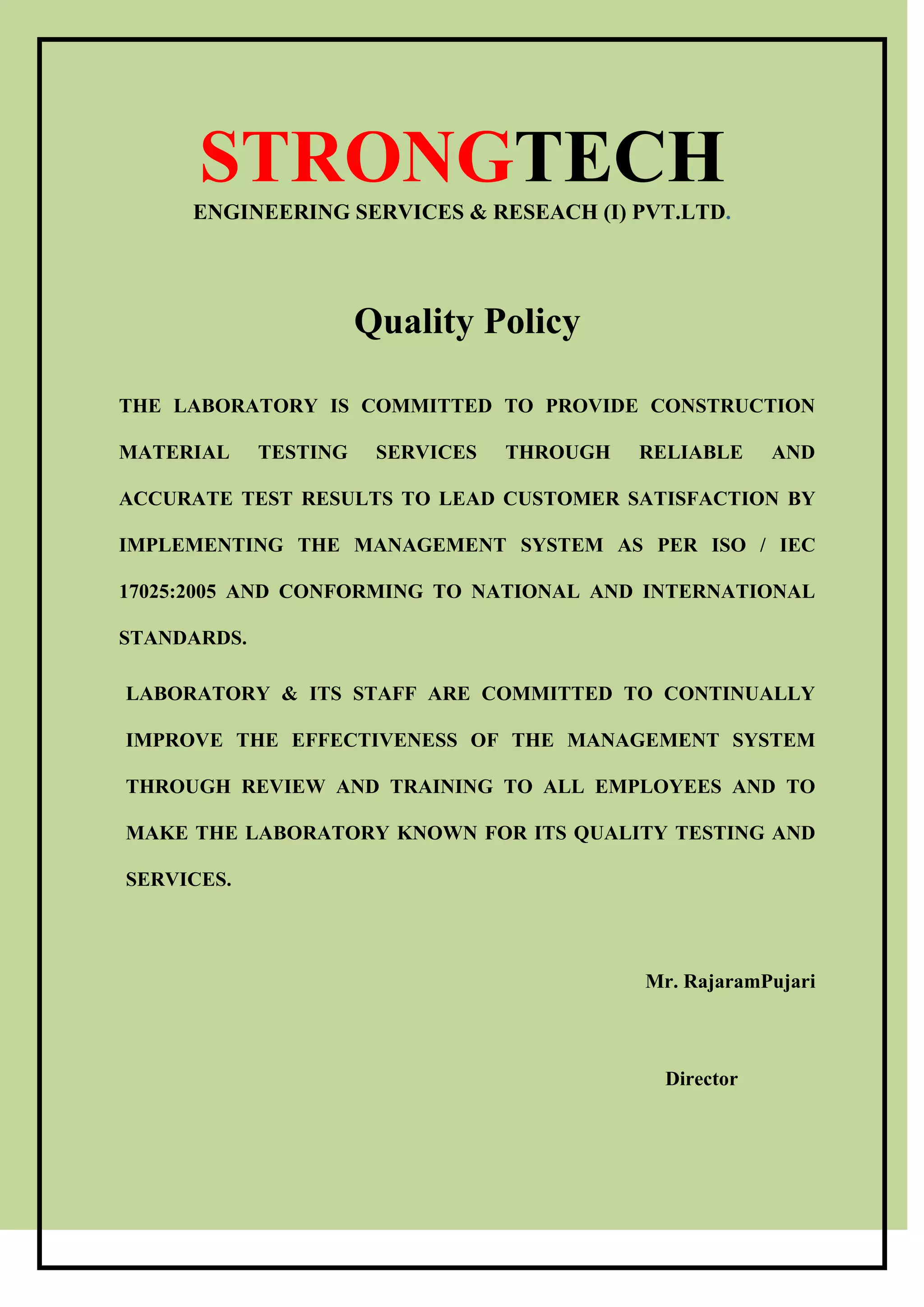 Quality policy | PDF
