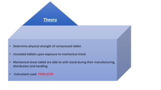 Friability test presentation | PPTX