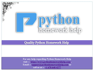 Quality Python Homework Help | PPT