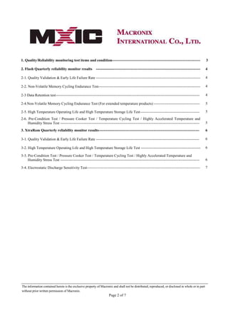 Quality report Macronix | PDF | Data Storage and Warehousing | Computing