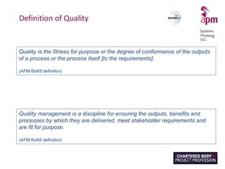 Quality, requirements and success webinar, 6 March 2019 | PDF ...