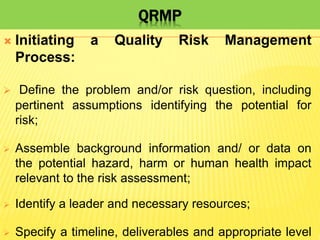 Quality risk management | PPTX | Pharmaceutical Industry | Industries
