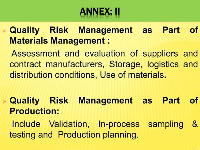 Quality risk management | PPTX | Pharmaceutical Industry | Industries