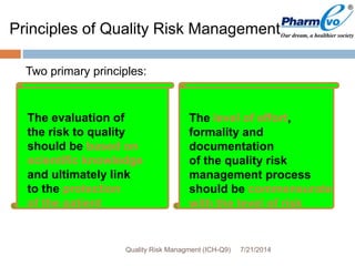 Quality Risk Management-ICH Q9-2014 | PPTX