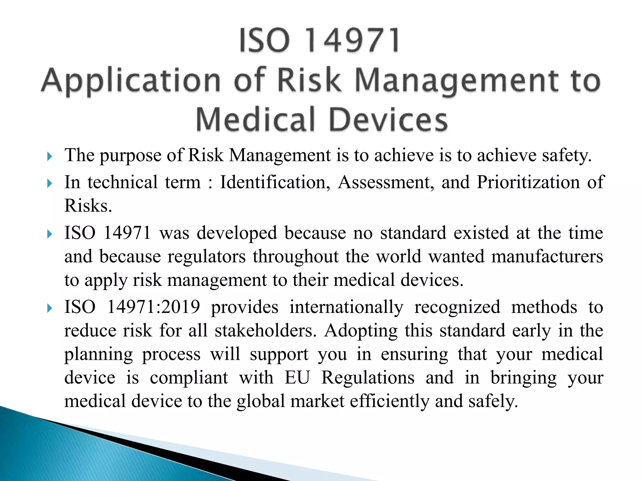 ISO: 14971 Quality risk management of medical devices | PPTX