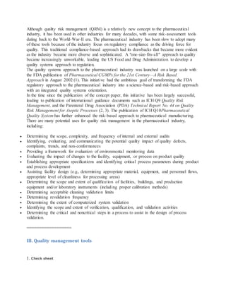 Quality risk management process | PDF