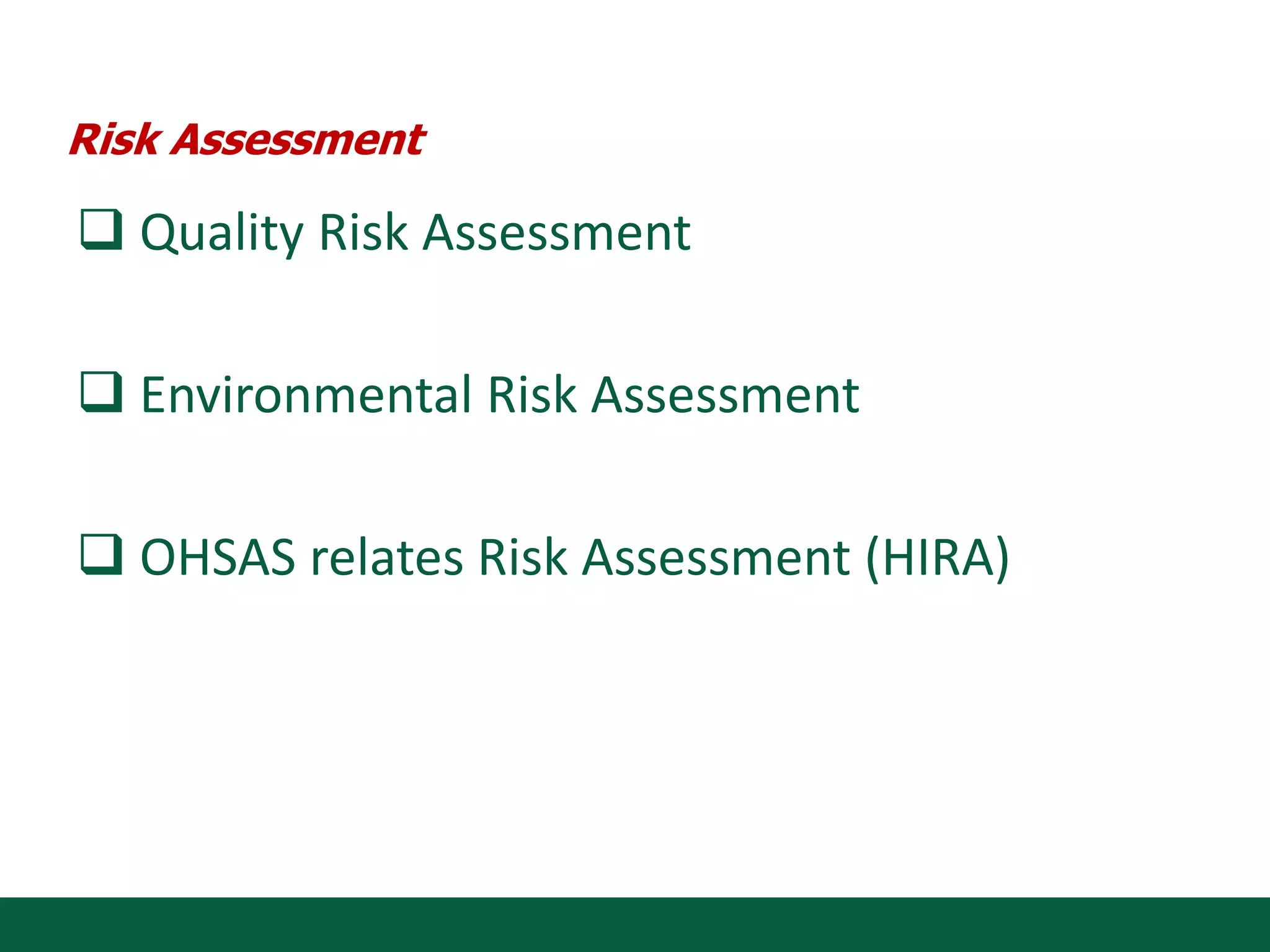 Pharmaceutical Quality Risk Assessment | PPTX