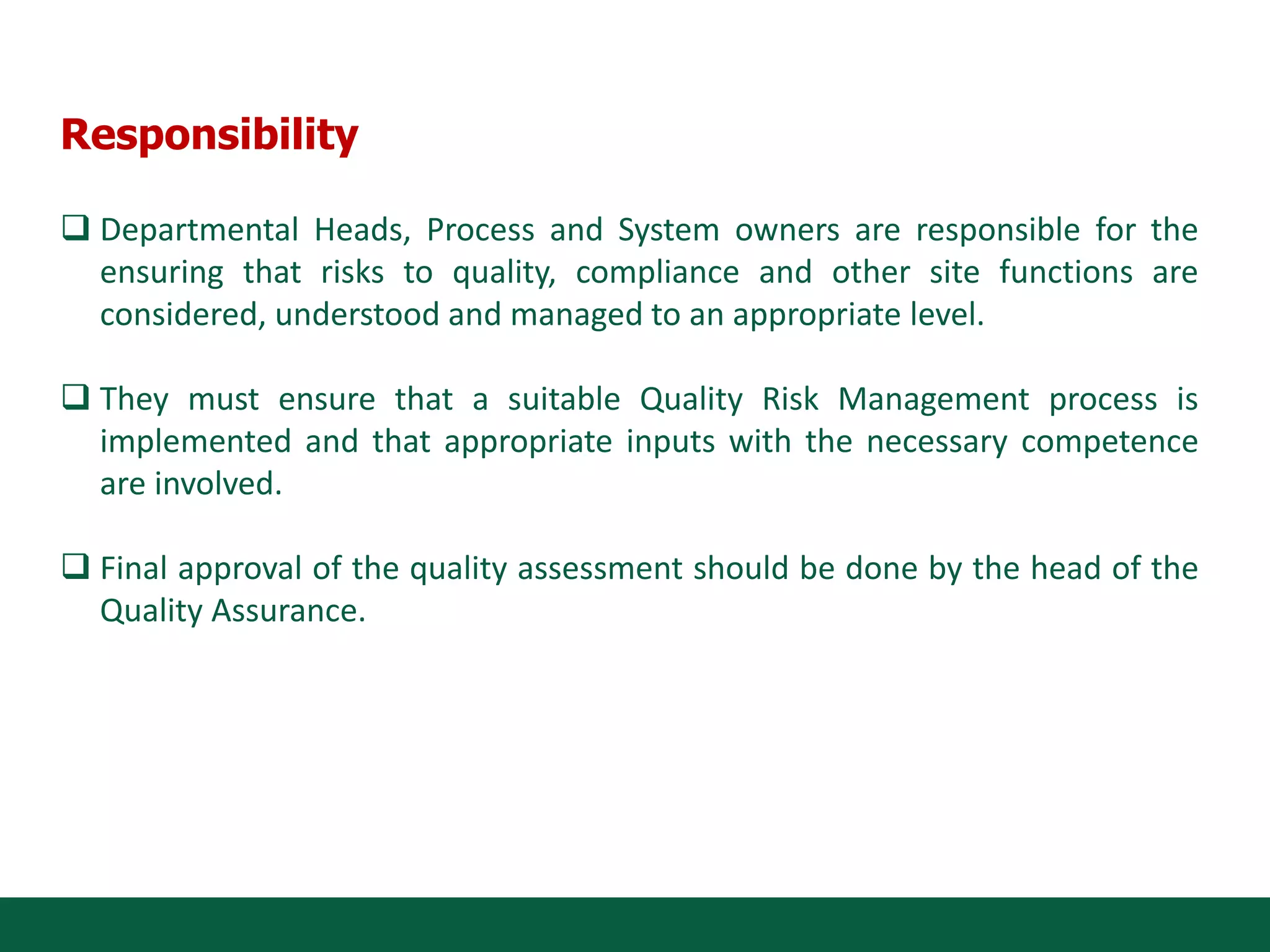 Pharmaceutical Quality Risk Assessment | PPTX