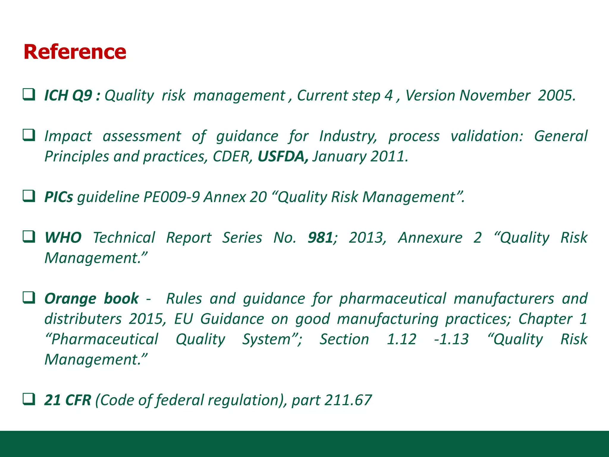 Pharmaceutical Quality Risk Assessment | PPTX