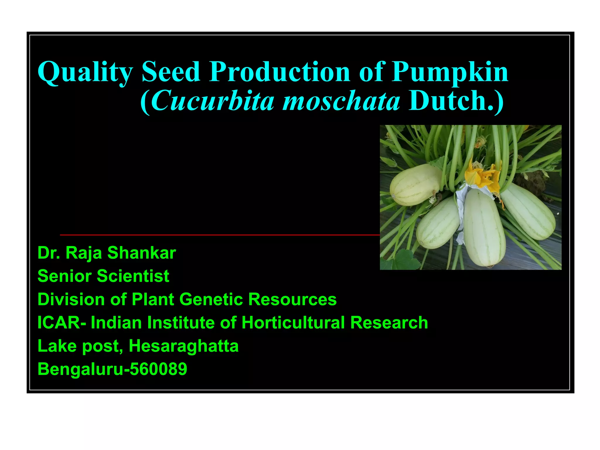 Quality seed production | PPT