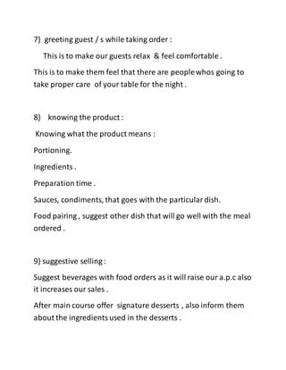 Quality service which impresses the guests | PDF