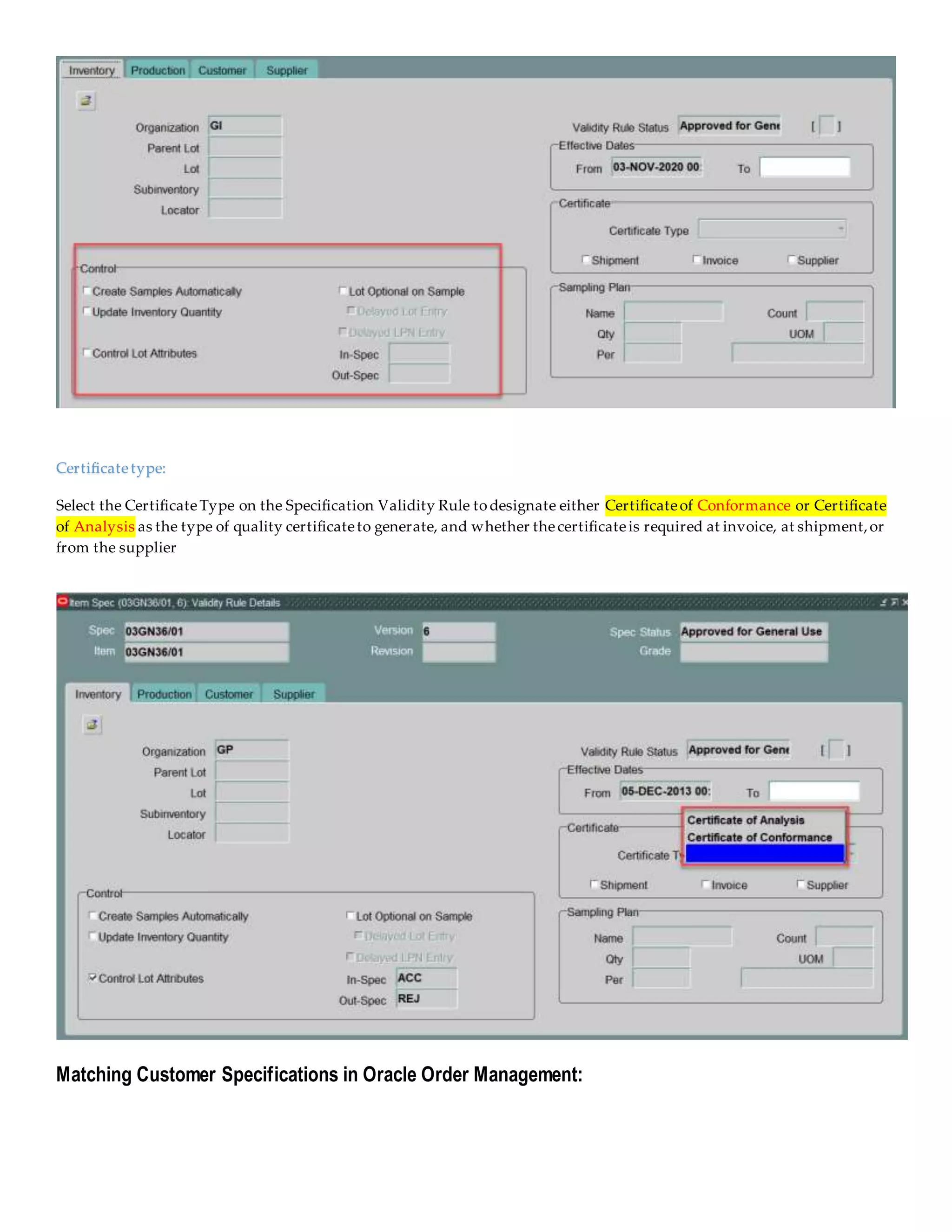 Oracle Quality setup | DOCX