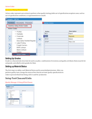 Oracle Quality setup | DOCX