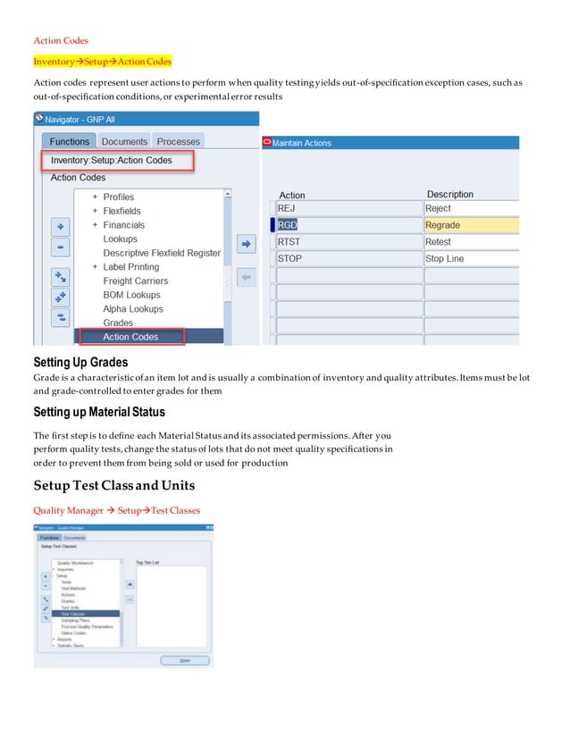Oracle Quality setup | DOCX