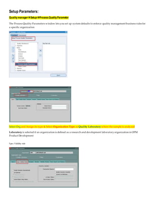 Oracle Quality setup | DOCX
