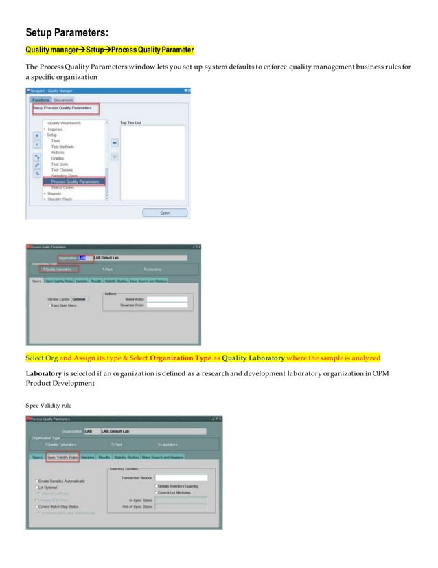 Oracle Quality setup | DOCX