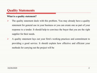 Quality Statements and Seven Steps to Strategic Quality Planning | PDF