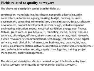 Quality surveyor job description | PPTX