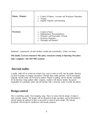 Implementation of a Quality System | DOCX | Manufacturing Industry | Industries