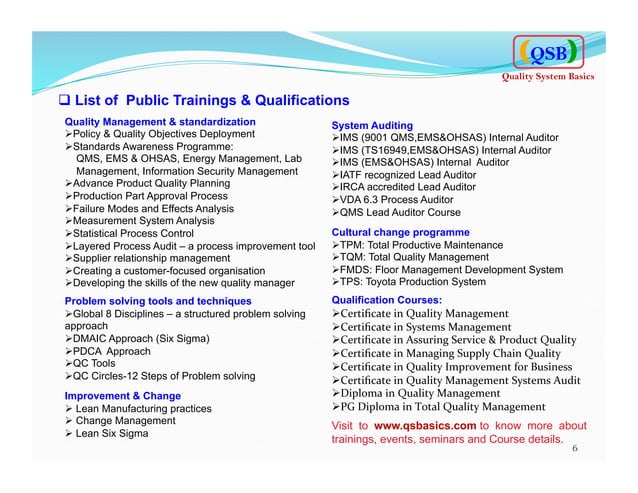 Quality system basics | PPT