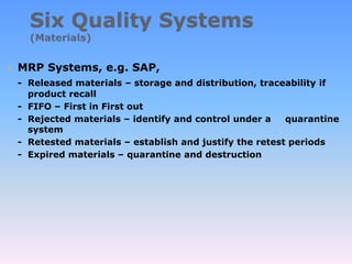 Quality system gmp | PPT | Pharmaceutical Industry | Industries