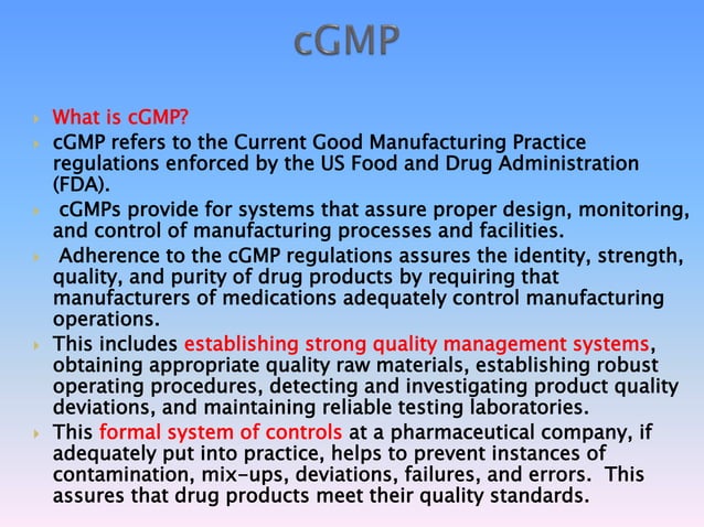 Quality system gmp | PPT | Pharmaceutical Industry | Industries