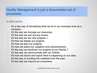 Quality ToolBox Talk_Quality Management in Construction 101(for Senior ...