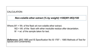 Quality testing of spices | PPTX