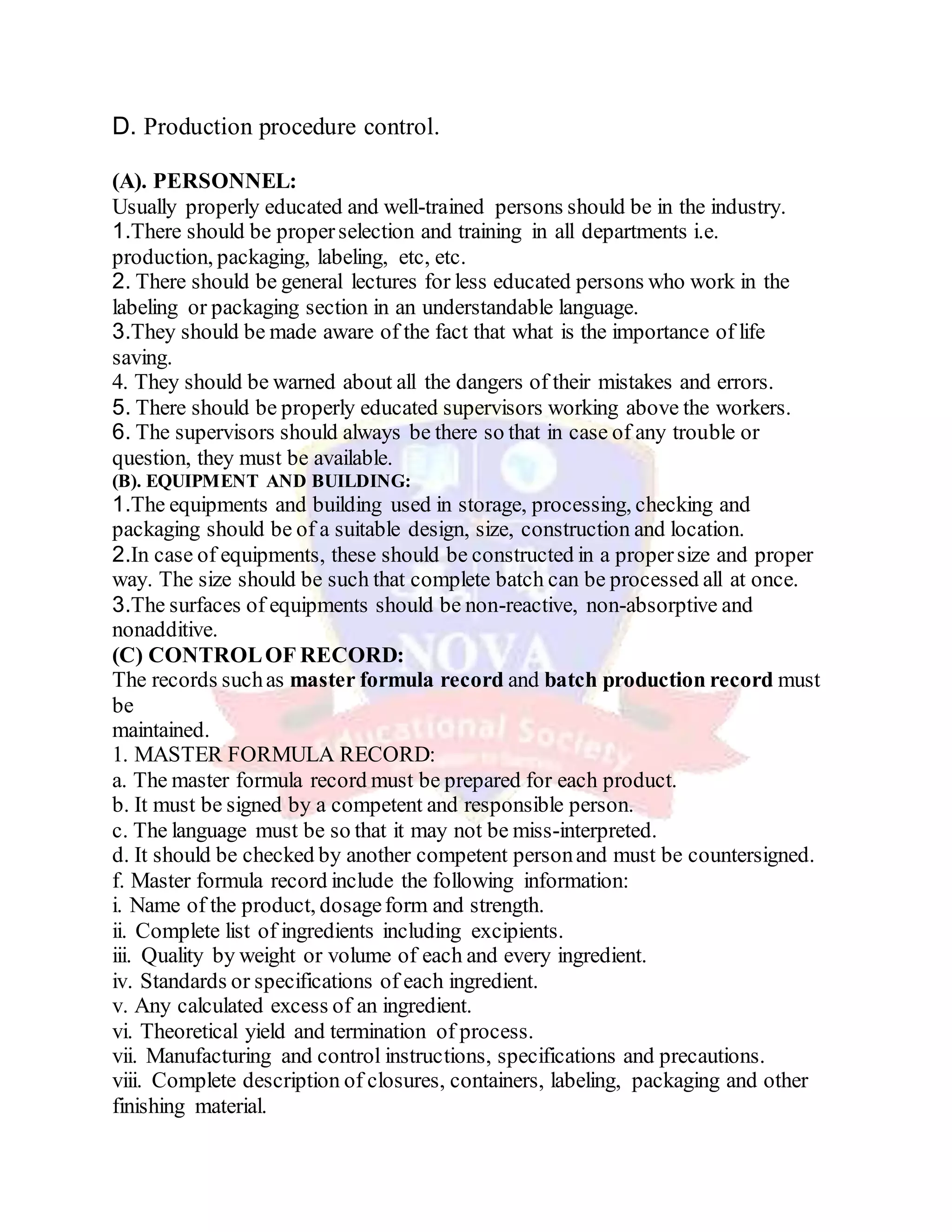 Quality variation and control | DOCX