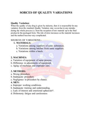 Quality variation and control | DOCX