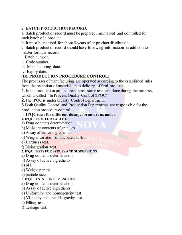 Quality variation and control | DOCX