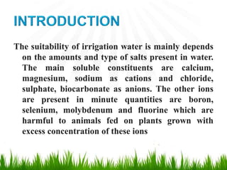 QUALITY OF IRRIGATION WATER by lodha | PPTX