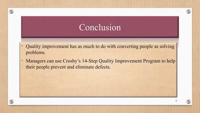 Quality without tears by Crosby | PPTX